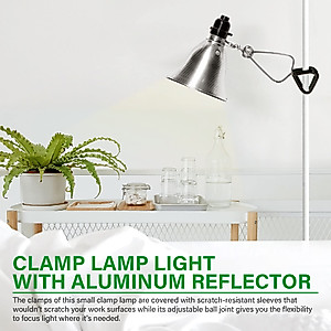 Simple Deluxe Clamp Lamp Light Socket with 5.5 Inch Aluminum Reflector, Suit for Max 60 Watt Lamp (No Bulb Included) with 18/2-Gauge 6 Feet Cord, 2 Pack,Silver