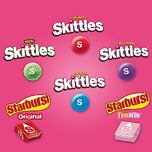 SKITTLES & STARBURST Variety Pack Full Size Chewy Candy Assortment, 62.79 oz, 30 Count