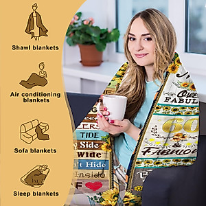Amxieui 60th Birthday Gifts for Women, 60 Year Old Blanket Gifts Ideas, Funny Womens 60th Birthday Decorations Gifts, Happy 60th Birthday Gift for Mom,Sister, Wife