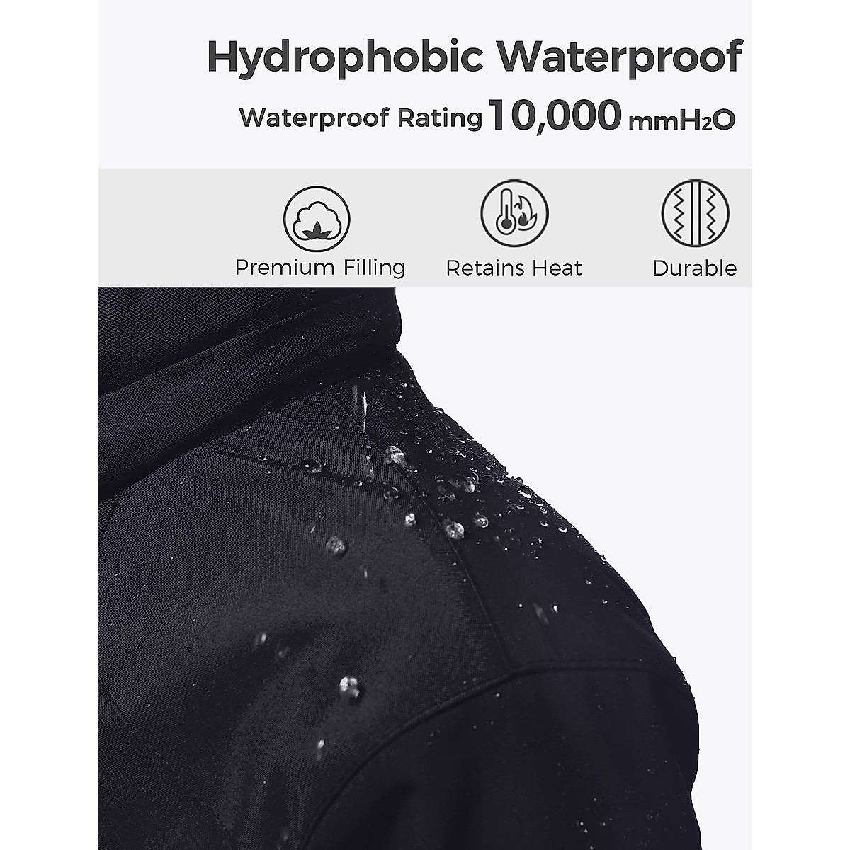 wantdo Kids Boys' 3 in 1 Snowboard Jacket Hooded Warm Winter Coat Fleece-Lined Waterproof Black 10-12