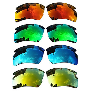 ACOMPATIBLE 4 Pair Replacement Polarized Lenses for Oakley Flak 2.0 XL Sunglasses Pack P5
