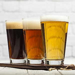 Black Lantern Handmade Themed Pint Glasses – Pint Glasses in Unique Designs for Craft Beer Enthusiasts and Home Bars - (Set of Two 16oz. Glasses) Forest and Animals Design