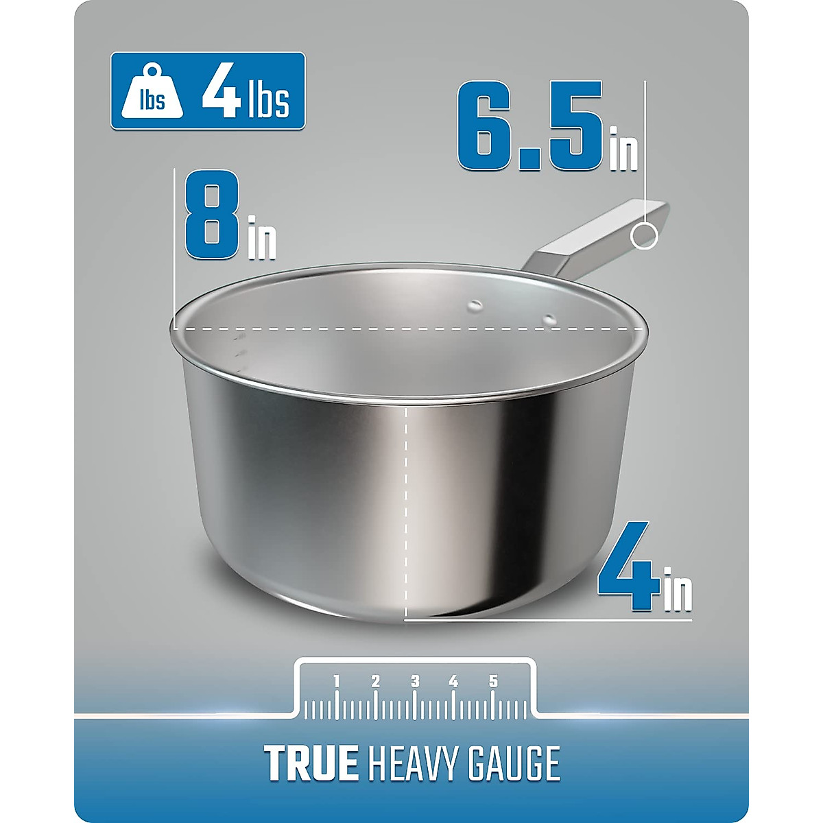 Dalstrong Sauce Pot - 3 Quart - The Oberon Series - 3-Ply Aluminum Core Cookware - Cooking Pot - Stock Pot - Premium Silver Pots and Pans - Dutch Oven Pot with Lid & Pot Protector