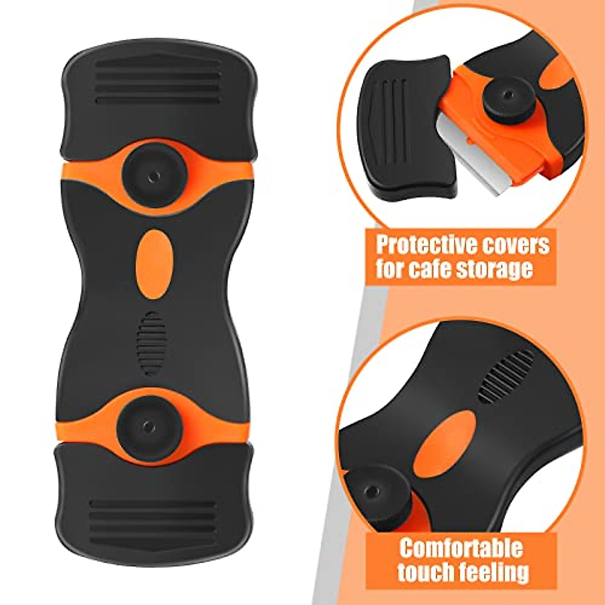 9 Pcs Plastic Blade Scraper Multi Purpose Scraper Non Scratch Tint Tool Easy to Clean Crevices and Tight Spaces, Suitable for Window Glass Floor Sticker Removal Label Decal Paint Cleaning (Black)