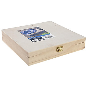 Plaid 40645e Natural Wood Cigar Box, Beige, 1.7" H X 8.3" L X 8.1" W