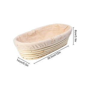 DOITOOL Oval Bread Proofing Baskets for Sourdough Bread, Sourdough Proofing Basket Set for Bread Making for Beginners or Professional Bakers