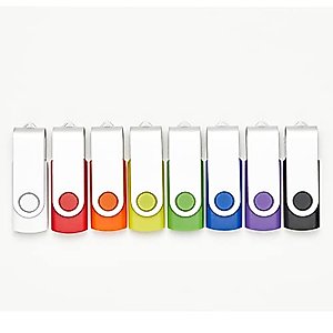 100 Pack 8GB USB Flash Drives in 5 Random Colors USB 2.0 Wholesale Lot Bulk Memory Sticks (100 Pack, 8GB)