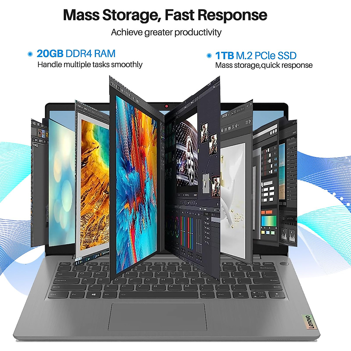 Lenovo 2023 Latest 14" FHD IdeaPad 3 Laptop, AMD Ryzen 7 5700U (8-Core, Up to 4.3 GHz), 20GB RAM, 1TB SSD, AMD Radeon Graphics, Business, Wi-Fi 6, Fingerprint, Backlit Keyboard, Windows 11 Home