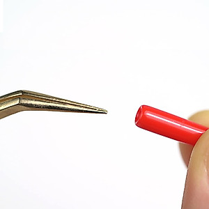 100 Pieces Red Plastic Eyelash Tweezers Cover Grafting Eyelashes Tips Covers Tweezer Point Protectors for Stainless Steel Straight Elbow Tweezers