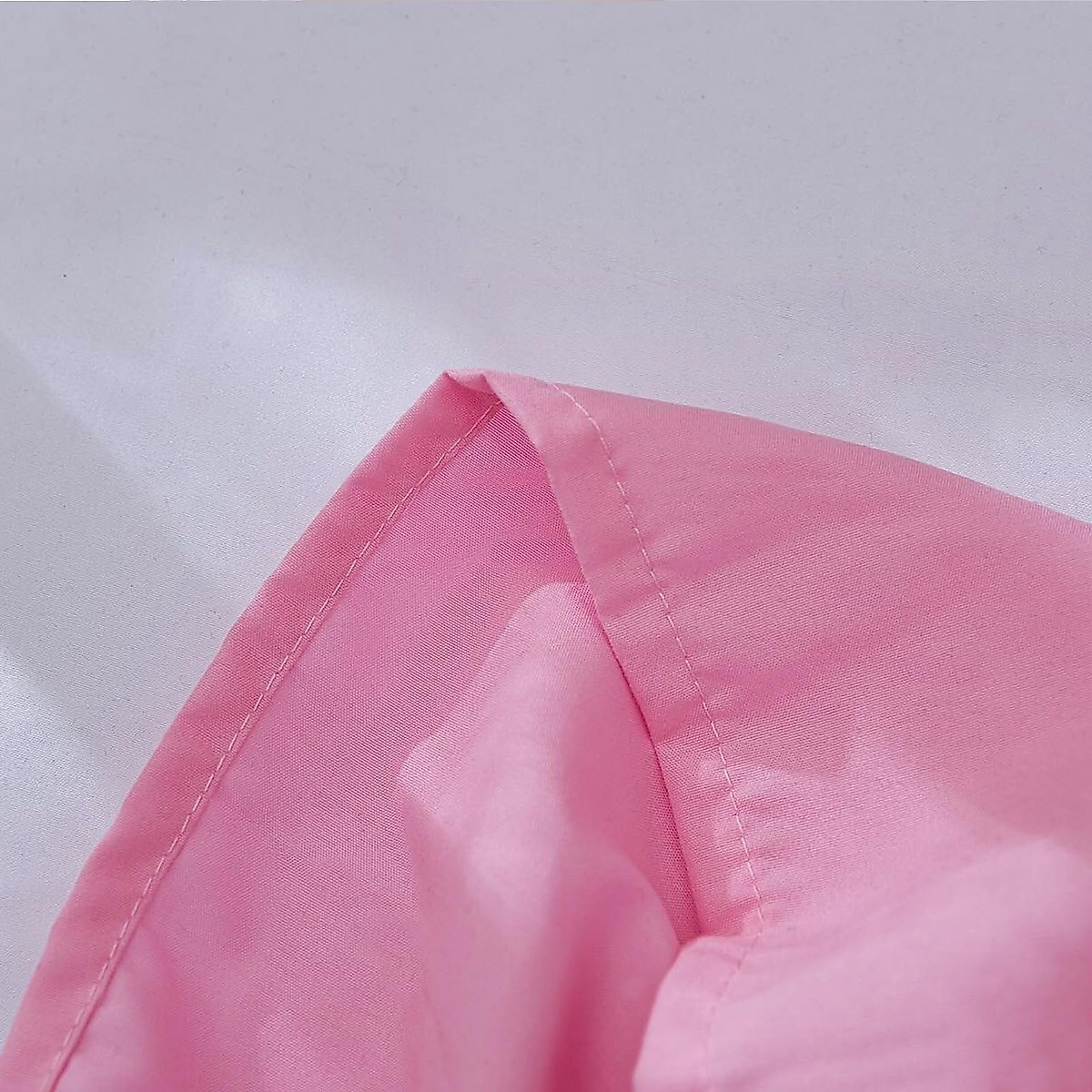 JSD Pink Crib Bed Skirt 14 in Deep Drop Dust Ruffle Double Layer Microfiber Nursery Bedding Skirt for Baby Girls