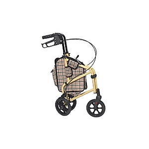Drive Medical Winnie Lite Supreme Rollator Walker with Wheels, Tan Plaid