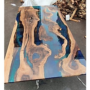 Custom Order for Mr Daniel Ward, Wood Epoxy Dining Table, Epoxy Dining Table, Natural Wood, Epoxy Table Top, Piece Of Conversation