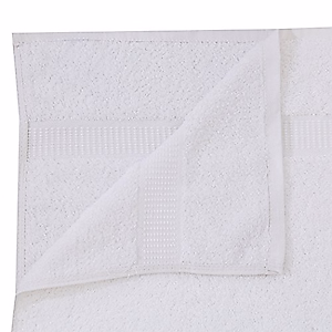 GOLD TEXTILES 48 Pcs 5 Star Hotel Quality Hand Towels (16"X30", 4.5 lb/dz) Premium Dobby Border Luxury Hand Towel Bright White (4 Dozen)