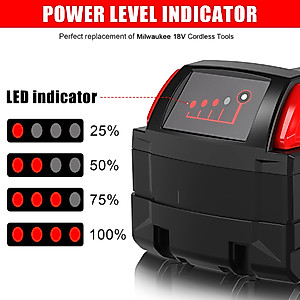 S SKSTYLE 5.0Ah Battery for Milwaukee M18 48-11-1850 2 Pack Lithium-Ion 18V Battery 48-11-1852
