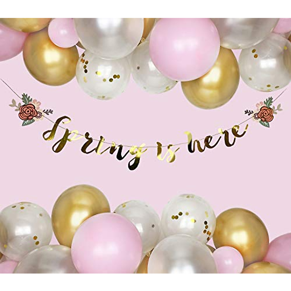 Gold Make Your Own Banner with Flower Banner Charms | Floral Party Decorations | Birthday, Baby Shower, Bridal Shower | DIY Sloth Party Banner | Say Anything Banner