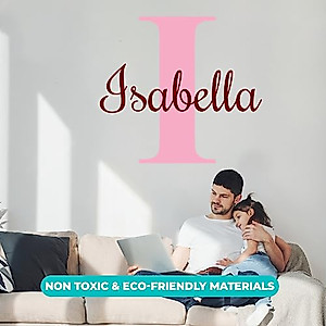 Personalized Multiple Font Wall Stickers for Baby Girl or Boy I Custom Name & Initial for Nursery Wall Decor I Wall Decal for Child Room Decorations I Multiple Sizes and Colors Options