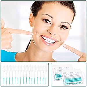 350 Pieces Floss Braces Brush Interdental Brush Teeth Toothpicks Cleaners Soft Dental Flosser Picks Refill Dental Cleaning Tool for Adult Tooth Clean (Mixed Color)