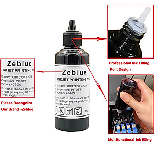 Zeblue 4 Colors Inkjet Printer Ink Refill Kit for Canon All Printers MG PG 240 243 245 CL 241 244 246 XL Inkjet Cartridges CISS System Color Set with 4 Free Syringes Print Ink(100/Bottle, 3BK/C/M/Y)