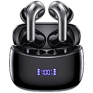 2 Sets Wireless Earbuds Bluetooth Headphones 60H Playtime Ear Buds with LED Power Display Charging Case Earphones in-Ear Earbud with Microphone for Android Cell Phone Gaming PC Laptop Black + Green