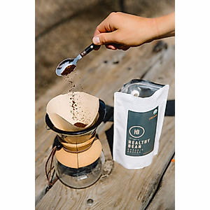 Healthy Bean Coffee - Organic Espresso Ground Coffee - Low Acid Coffee Grounds, Strong, Rich Flavor Clean Coffee, Healthy Coffee - USDA Organic Ground Espresso, Mycotoxin Free Coffee, 11oz