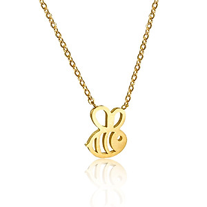 Altitude Boutique Bumble Bee Necklace, Honey Bee Necklace MotherÍs Day, Birthday, Engagement, ValentineÍs Day, Anniversary (Gold)