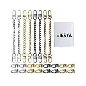 24 Pcs Purse Chain Strap D Ring Rivets Set Flat Purse Strap Extender Replacement Crossbody Chain Metal D Ring Stud Screw Post Head Buttons Handbag Chains Accessories for DIY Wallet Shoulder Bag