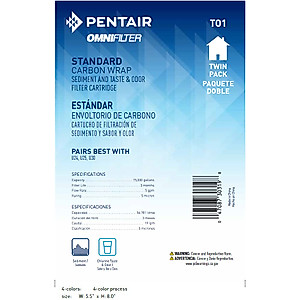 Pentair OMNIFilter TO1 Carbon Water Filter (10") and OMNIFilter OK25-S6-05 O-ring (6 count)