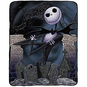 Nightmare Before Christmas Throw Blanket - Graveyard Night King Jack