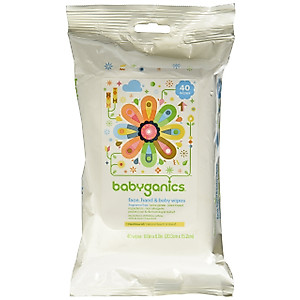 Babyganics Face, Hand & Baby Wipes, Fragrance Free, 40 Count