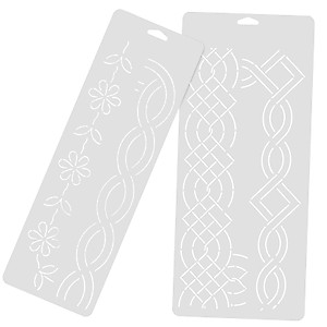 EXCEART 2Pcs Quilting Stitching Template Floral Stencil Flower Stencils Circle Template Motion Quilting Patterns Sewing Supplies Hand Quilting Plastic Clothing Crafting templates Wave