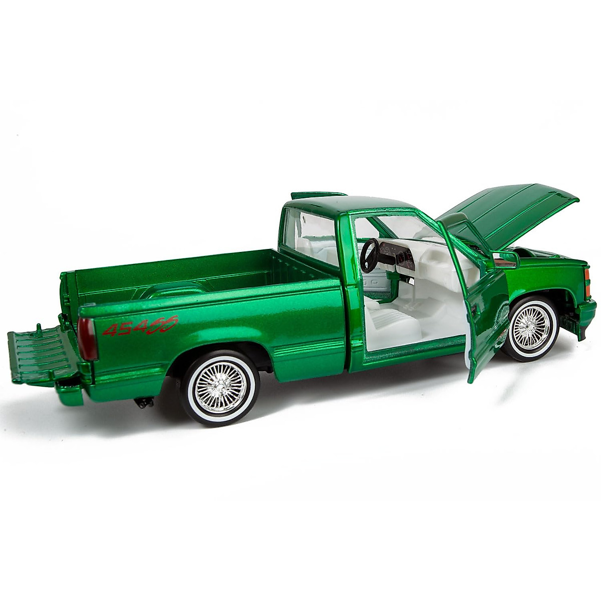 All Star Toys 1992 Chevy 454SS Pickup Lowrider Truck Candy Green 1/24 Diecast Model Motormax Get Low 79036 Exclusive