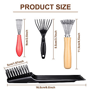 5-Piece Comb Cleaner Set - Rake, Brush and Tool for Removing Hair, Dust from Different Combs, Ideal for Home and Salon Use