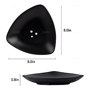 AUEAR, A5 Melamine Trinket Dish Decorative Jewelry Tray Dish Ring Holder Organizer for Jewelry Keys Food Safe Dishware Black (Triangle)