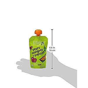 Ella's Kitchen Organic 4+ Months Baby Food, Pears, Mangoes and Papayas Fruit Puree, 3.5 oz. Pouch