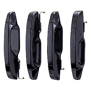 Exterior Black Door Handle Set of 4 - Compatible with Chevy, Cadillac & GMC Vehicles - 2007-2014 Silverado, Tahoe, Escalade, Sierra, Yukon, Avalanche - Replaces 15915659, 20828237, 20954796