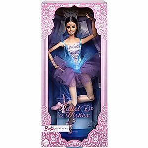 Barbie Signature Doll, Ballet Wishes Posable Brunette with Ballerina Costume, Tutu, Tiara and Pointe Shoes