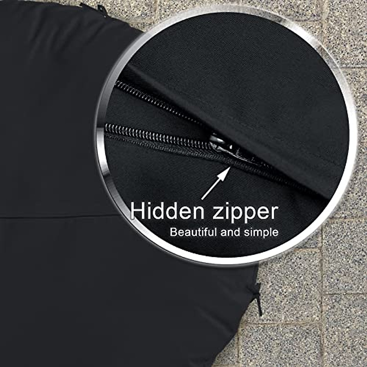 HILUHIDI Papasan Cushion Cover Only, Water-Resistant Papasan Chair Cushion Cover, Easy-to-Clean Papasan Chair Covers with Zipper in Indoor and Outdoor(Black) (D)