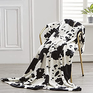 Cow Print Blanket Soft Warm Plush Cow Blankets and Throws Lightweight Cozy Cows Plush Blanket Flannel Cow Throw Sofa Bedroom Couch Camping Travel Blanket Perfect Cow Gift Kids Adults 50x60 inch