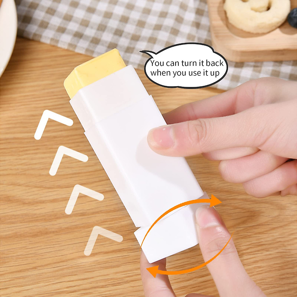2Pcs Butter Stick Holder Plastic Sticks Butter Keeper Butter Dispenser Stick Corn Butter Holder Stick Butter Container Cake Butter Dispenser to Spread Butter on Cookware, Baking Dishes Toast Waffles