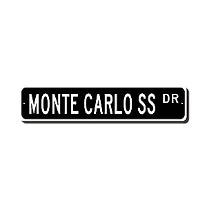 Streets Signs ST AVE DT Monte Carlo SS Vintage Wall Decoration Home Garden Kitchen Art Sign 4x16 inch