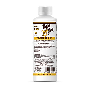 Happy Jack Kennel Dip Dog Flea and Tick Treatment & Prevention, Made in USA, Spray Yard & Home 30-Day Control, Kills Fleas, Ticks, Deer Ticks, Mange, Lice, for Puppies, Small to Large Dogs (8 oz)