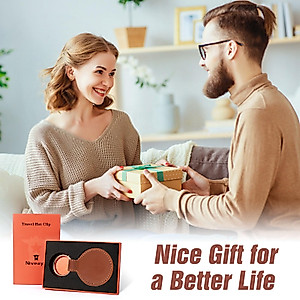 Niveaya Hat Clip for Travel - Magnetic Hat Clip Storage, Travel Hat Hooks, Vacation Beach Cruise Essentials Accessory Brown