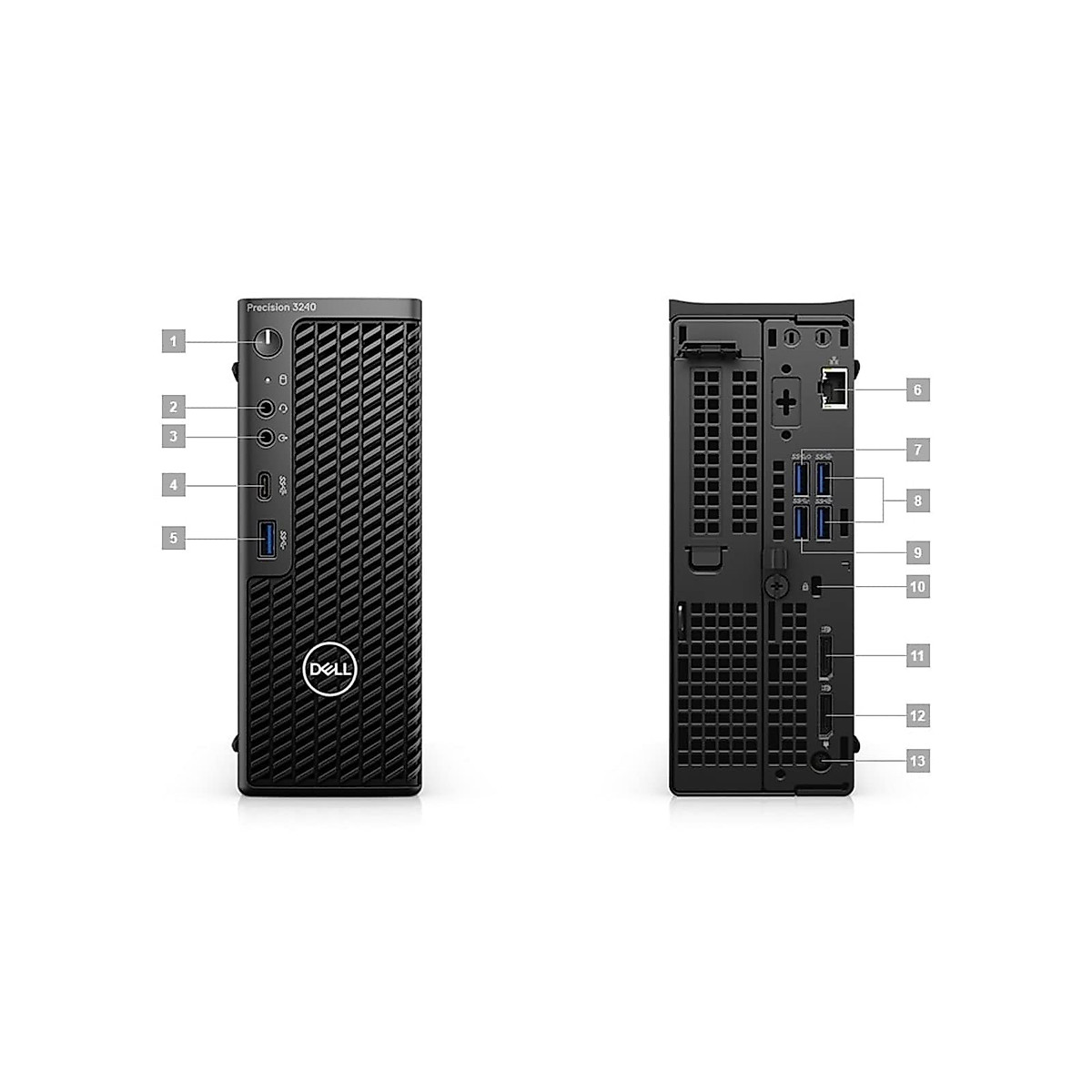 Dell Precision T3240 Workstation Desktop | Core i9-10900 - 512GB SSD Hard Drive - 16GB RAM - Nvidia Quadro P400 | 10 cores @ 5.2 GHz - 2GB GDDR5 Win 10 Pro Black