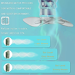 Alioth Portable Foldable Desk Fan, Rechargeable Personal Fan Cordless, 3 Speeds Super Quiet Battery Operated Fan for Office, Home, Outdoor (Green)