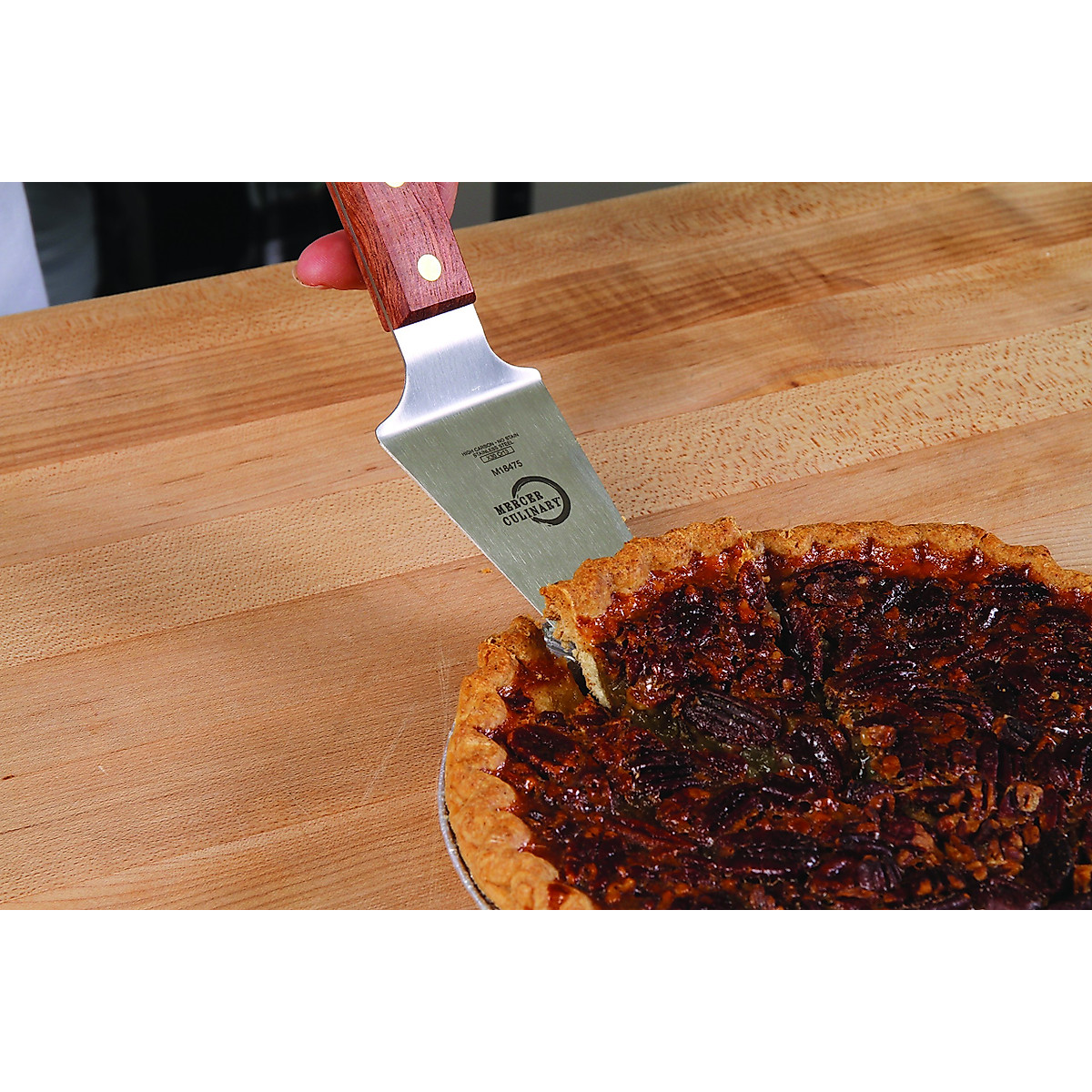 Mercer Culinary Praxis Rosewood Handle Pie Server, 5 x 2, Brown