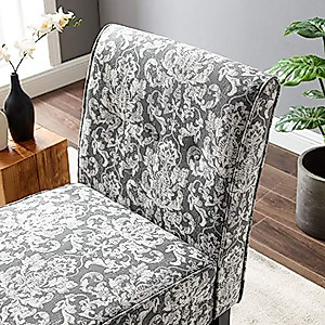 Linon Coco Accent Chair, Gray Damask