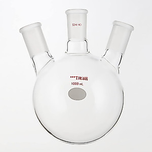 ADAMAS-BETA 1000ml 3 Neck Round Bottom Flask Borosilicate Glass Science Chemistry Flask,24/40 Outer Joints