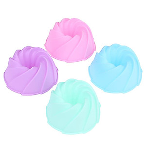 Muffin Cake Mold Round Shape Cupcake Cup Heat Resistant Nonstick Silicone muffin cup Mold Reusable Baking Tool Random
