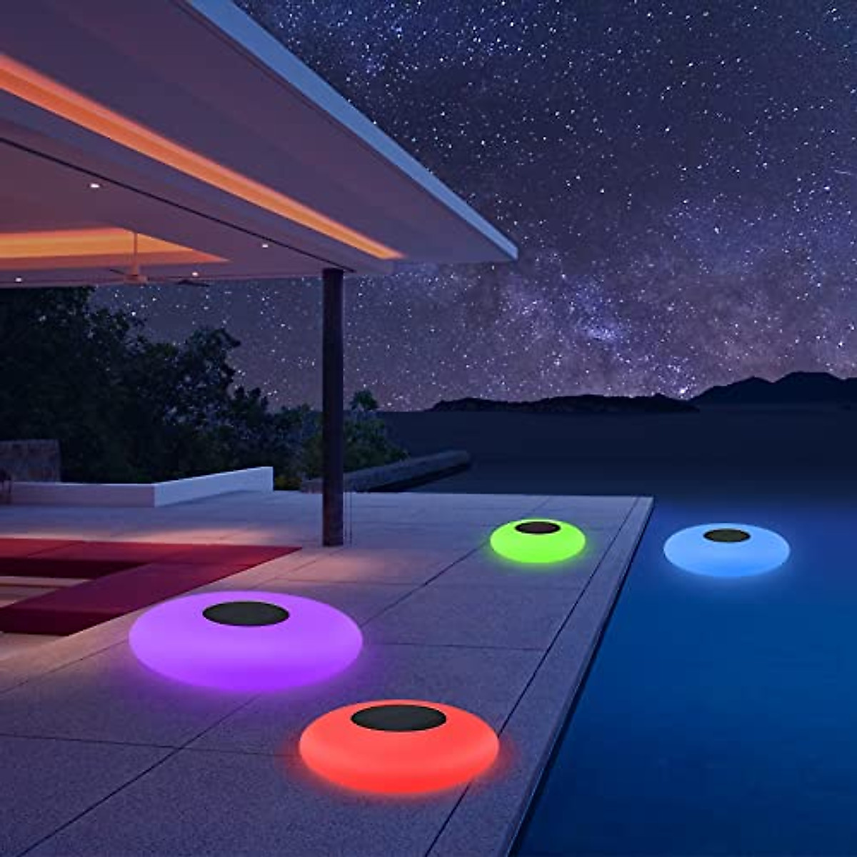 Blibly Solar LED Lights Inflatable,Swimming Pool Lights Solar Floating Light Floating Pool Lights with Multi-Color LED Waterproof Outdoor Garden Lights (L)…