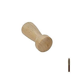 Dnyta 12PCS Wooden Coat Hooks Heavy Duty Wall Mounted Hooks with Screws for Hanging Coats, Towels, Clothes-Unfinished